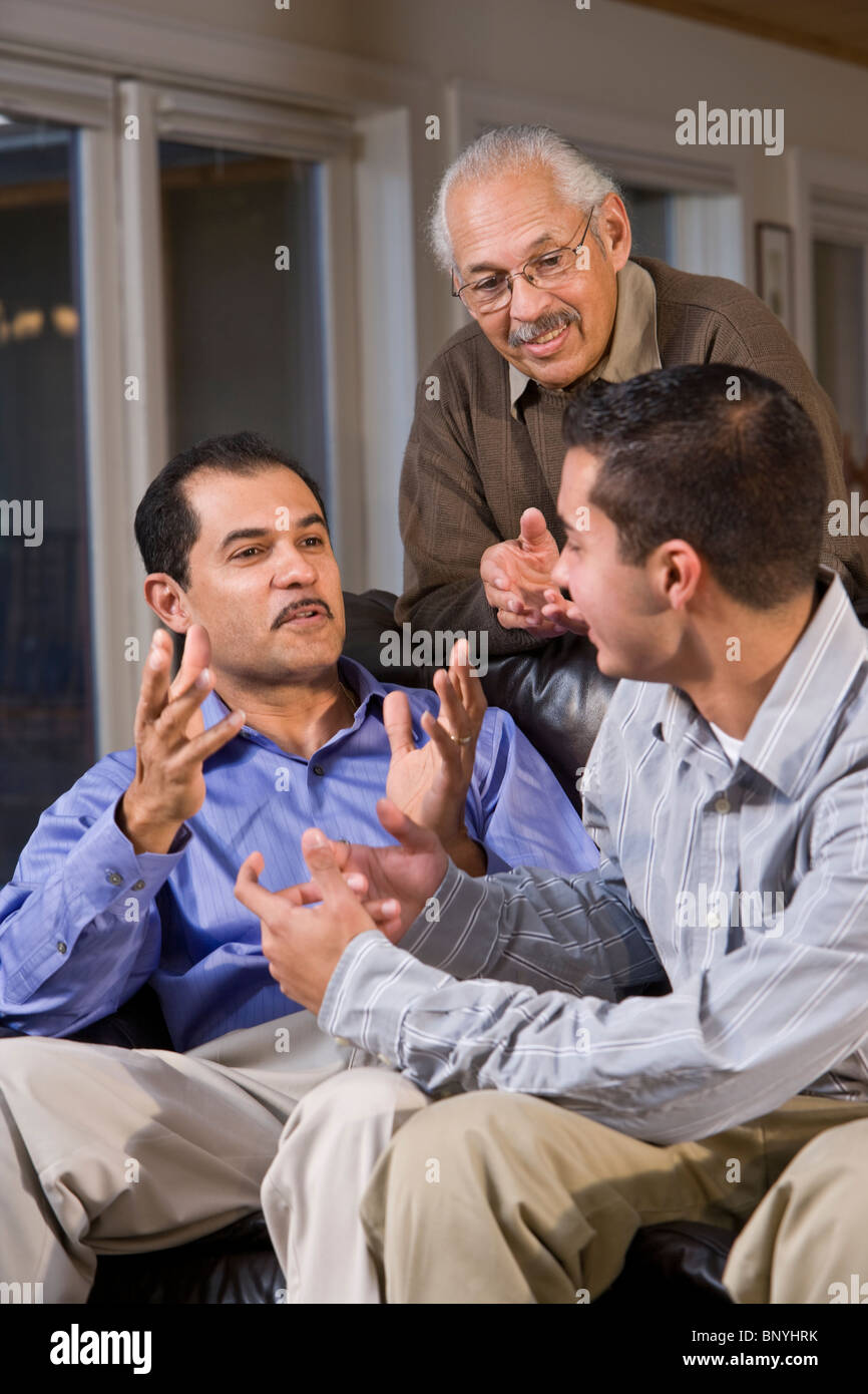 Three generations, family at conversing hi-res stock photography and ...