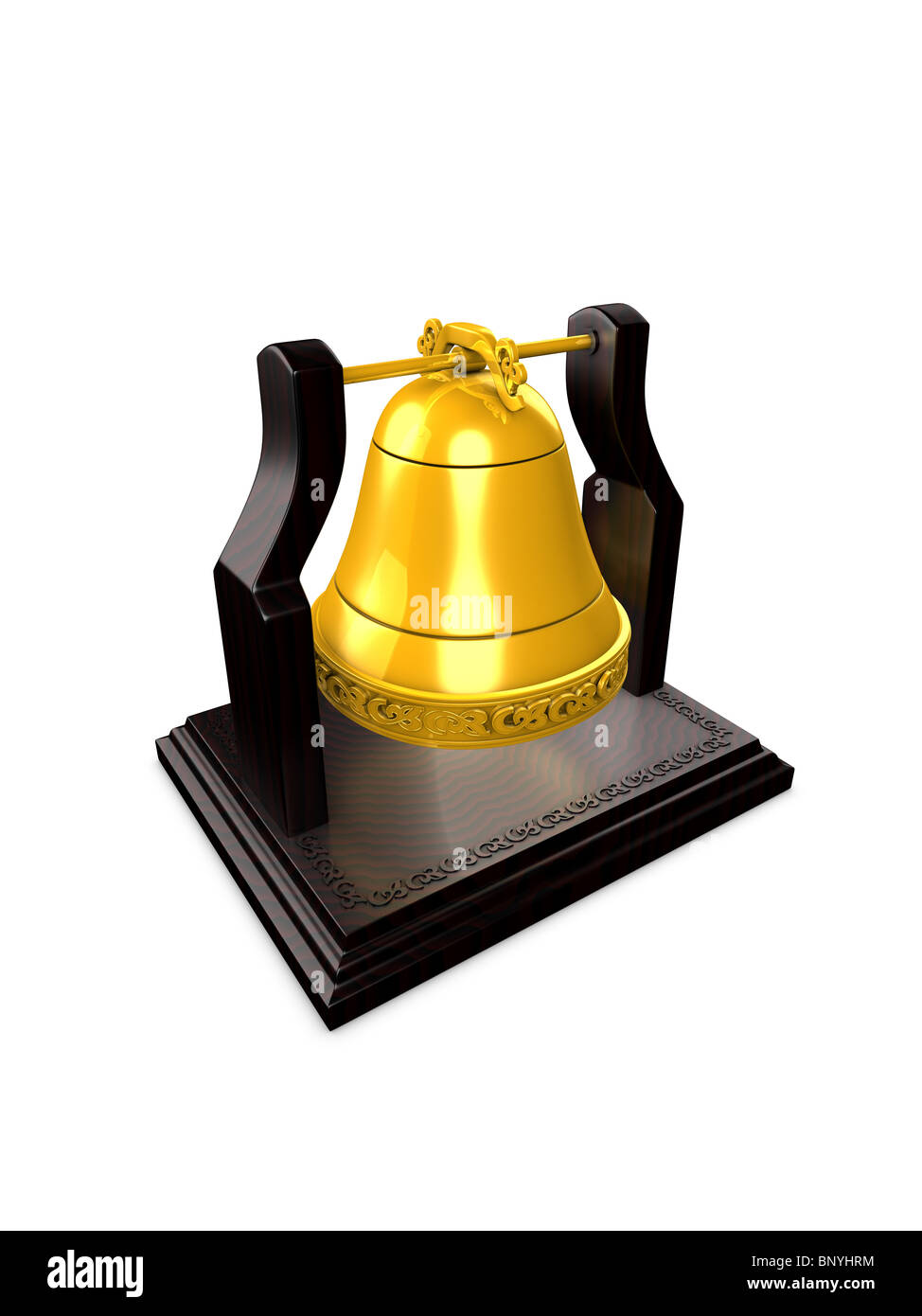 3d image, conceptual golden bell Stock Photo - Alamy