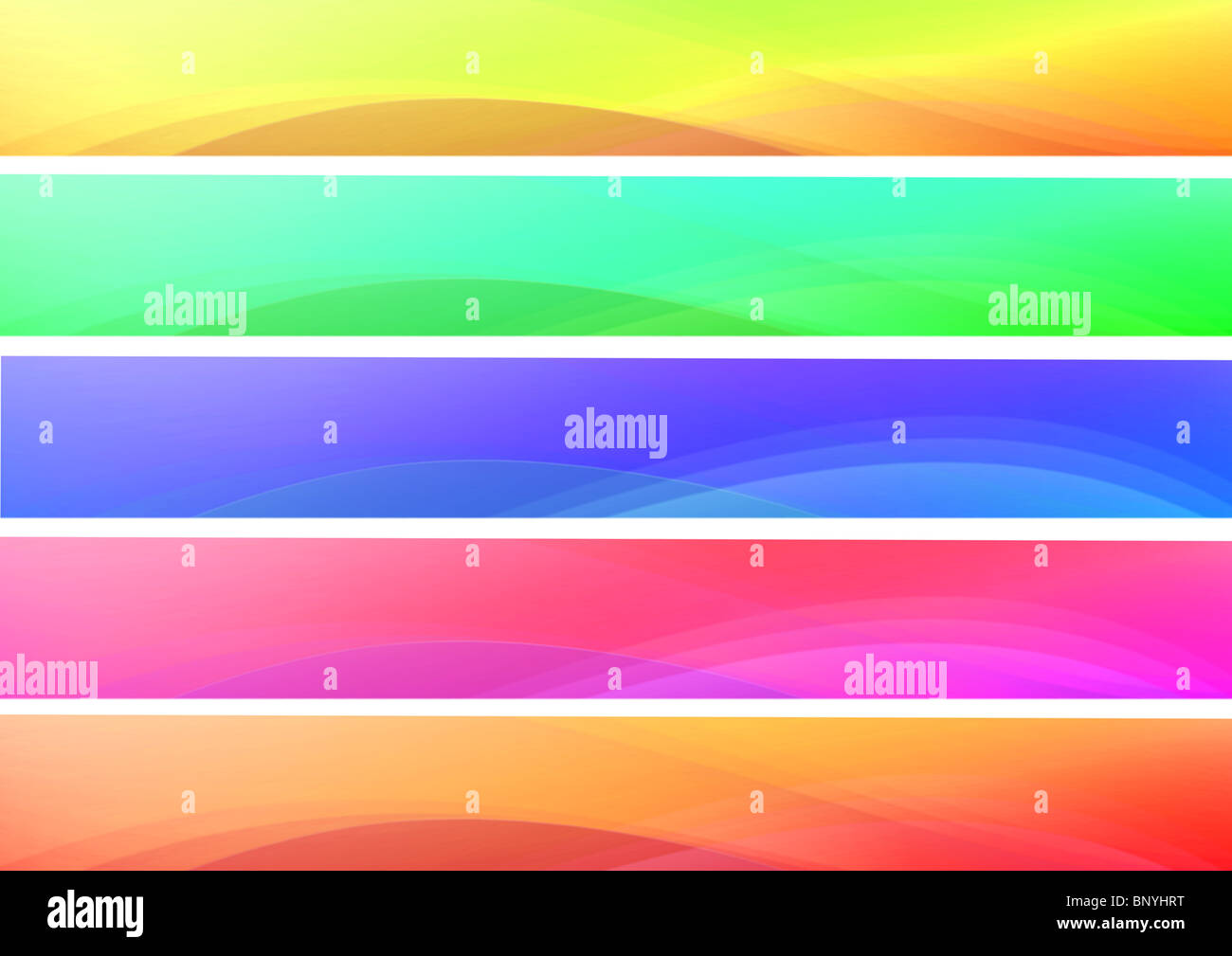 Set of abstract multicolor waves web banners Stock Photo - Alamy