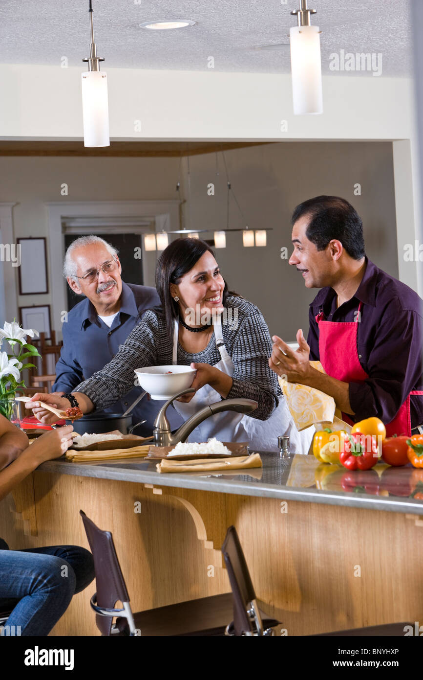 Hispanic father son in kitchen hi-res stock photography and images - Alamy