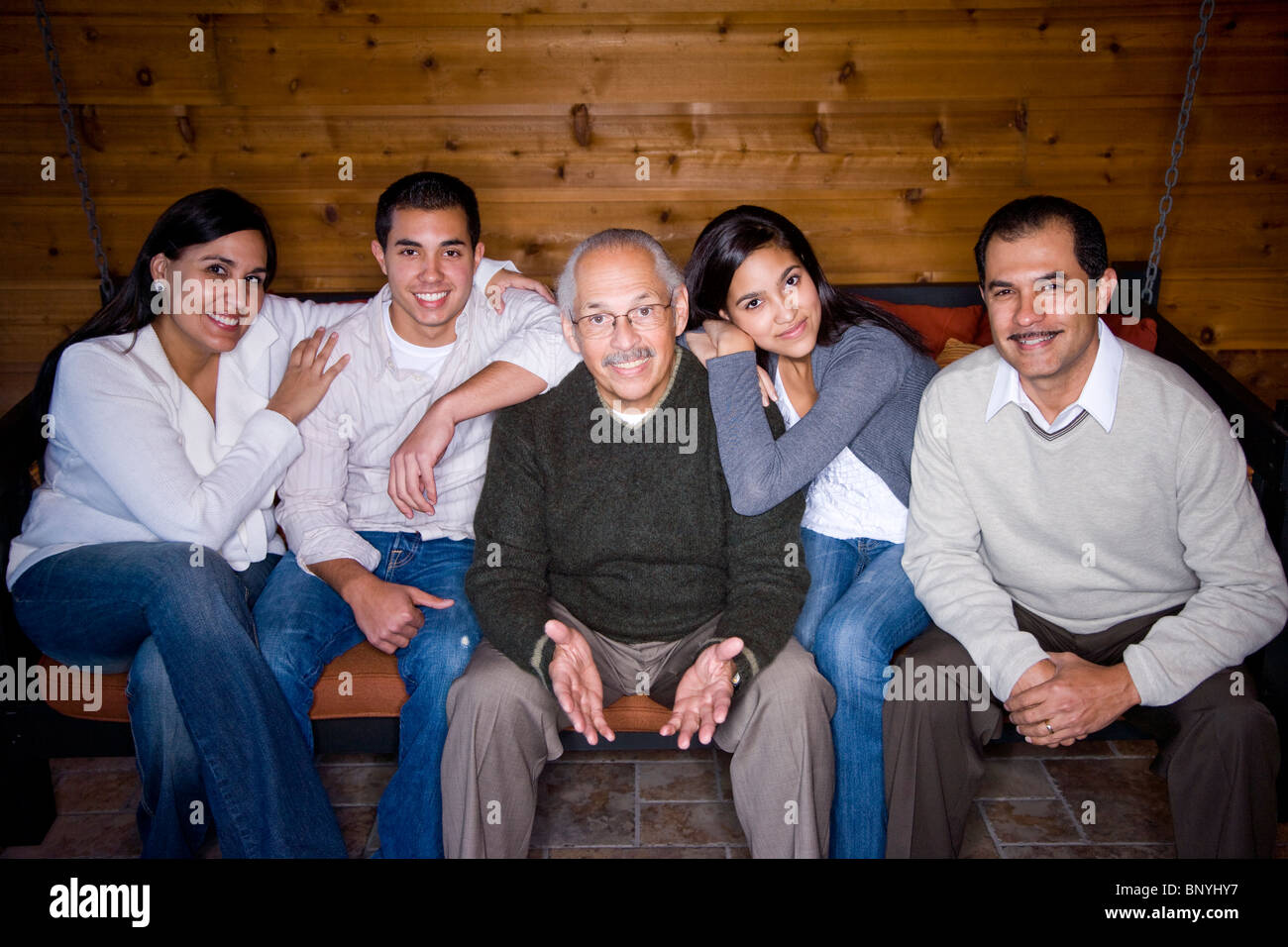 Portrait of three generations Hispanic family Stock Photo - Alamy