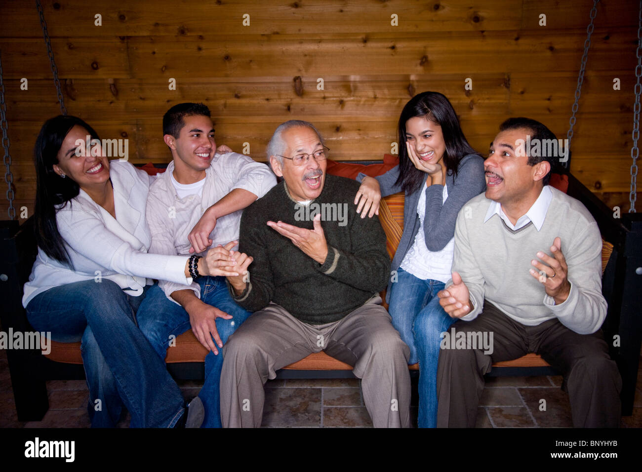 Portrait of three generations Hispanic family Stock Photo - Alamy