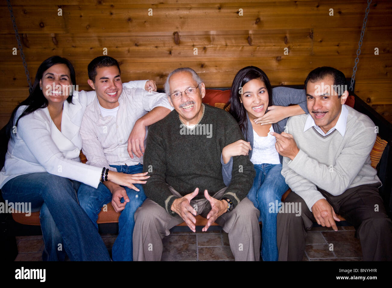 Portrait of three generations Hispanic family Stock Photo - Alamy
