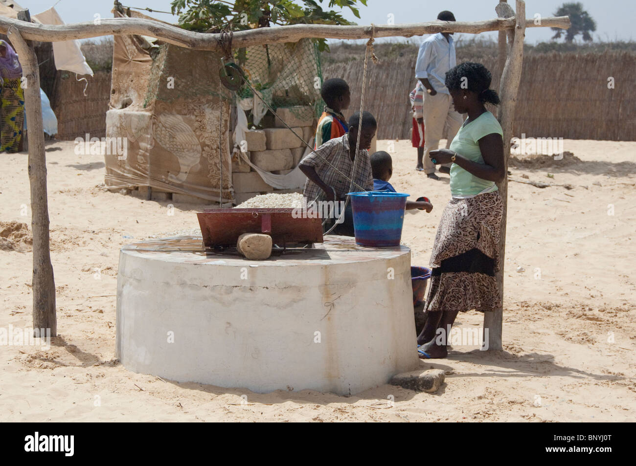 Africa, Senegal, Dakar. Fulani village, semi-nomadic tribe located ...
