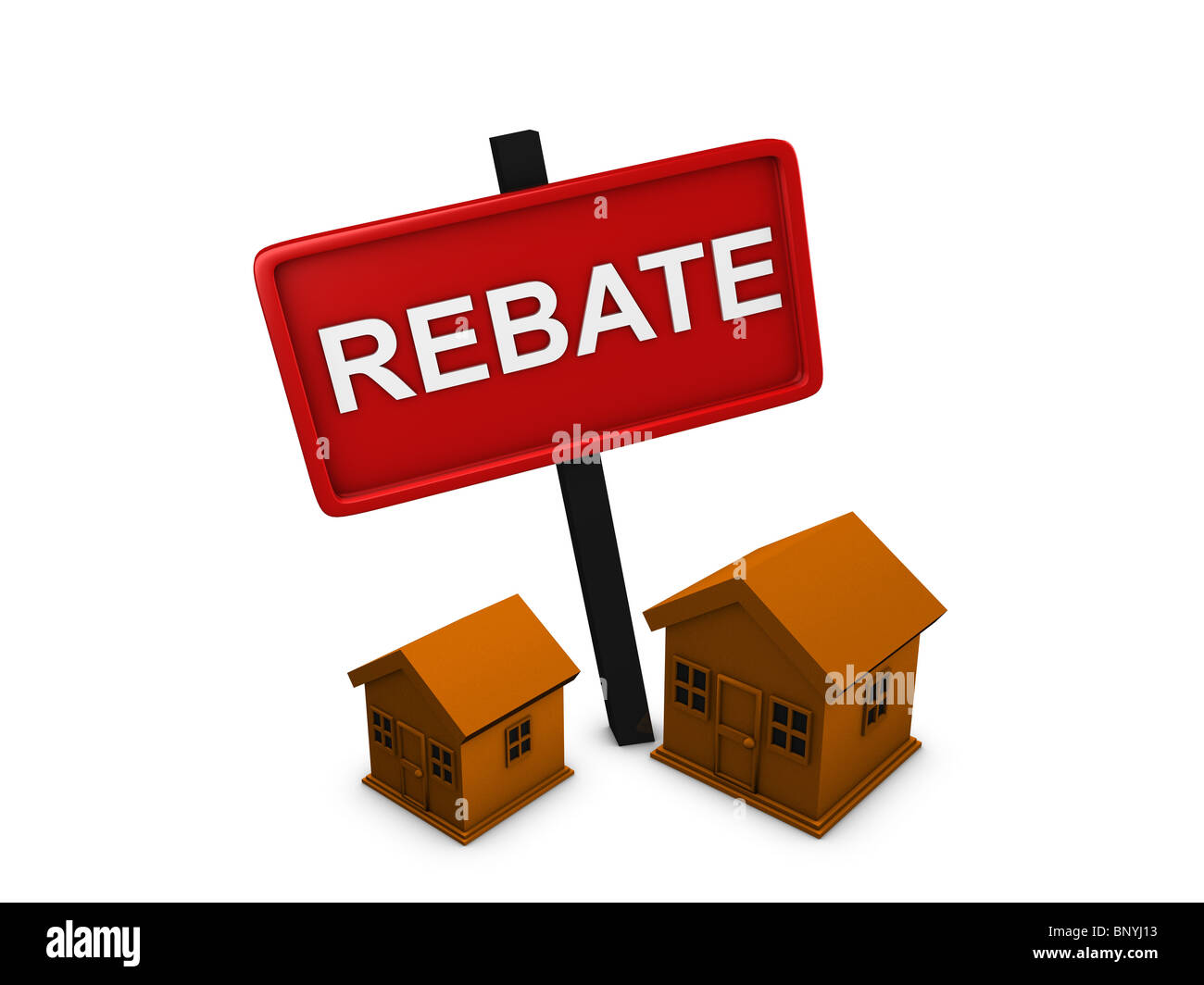 3d image, conceptual housing rebate Stock Photo - Alamy