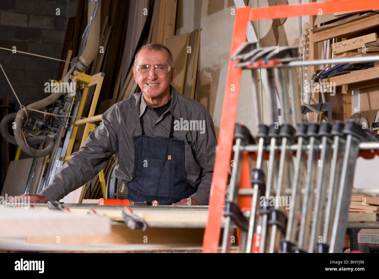 Craftsman in carpentry workshop clamps hi-res stock photography and ...