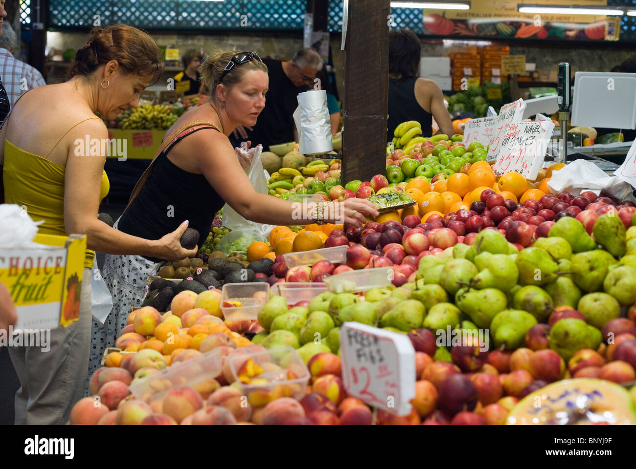 Shopping for fresh produce at the Fremantle Markets. Fremantle, Western ...