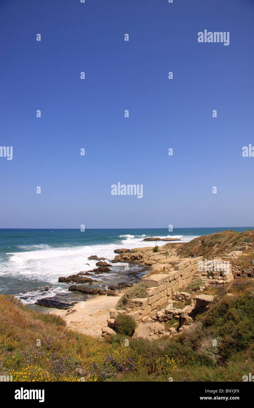 Israel, Carmel Coast, Tel Dor, site of biblical Dor, one of the largest ...