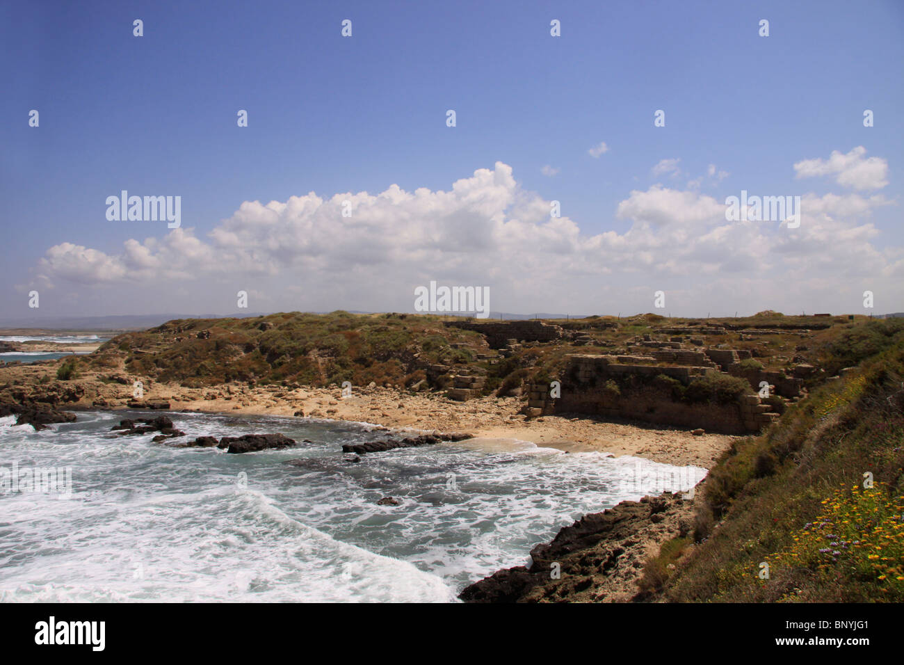 Israel, Carmel Coast, Tel Dor, site of biblical Dor, one of the largest ...