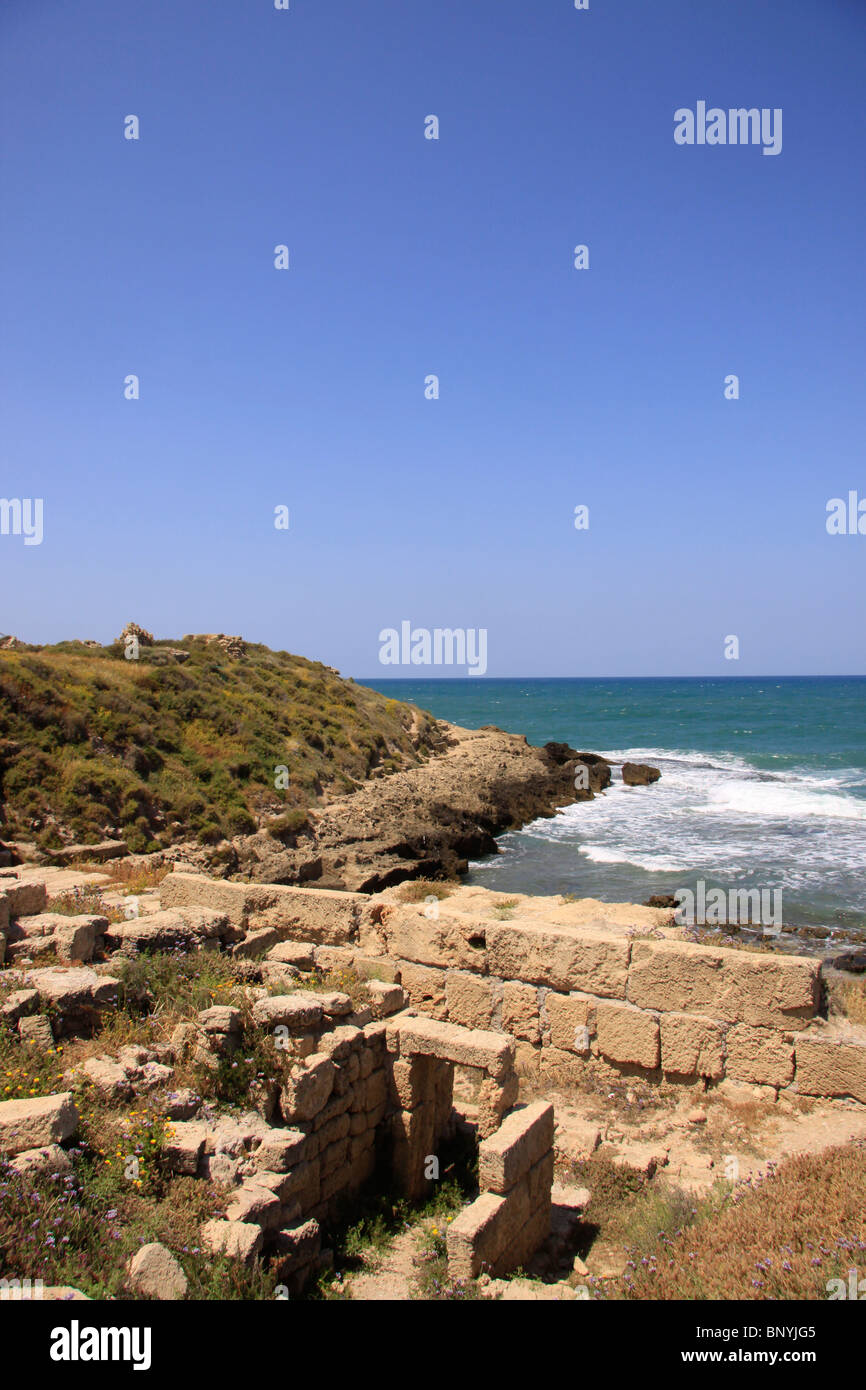 Israel, Carmel Coast, Tel Dor, site of biblical Dor, one of the largest ...