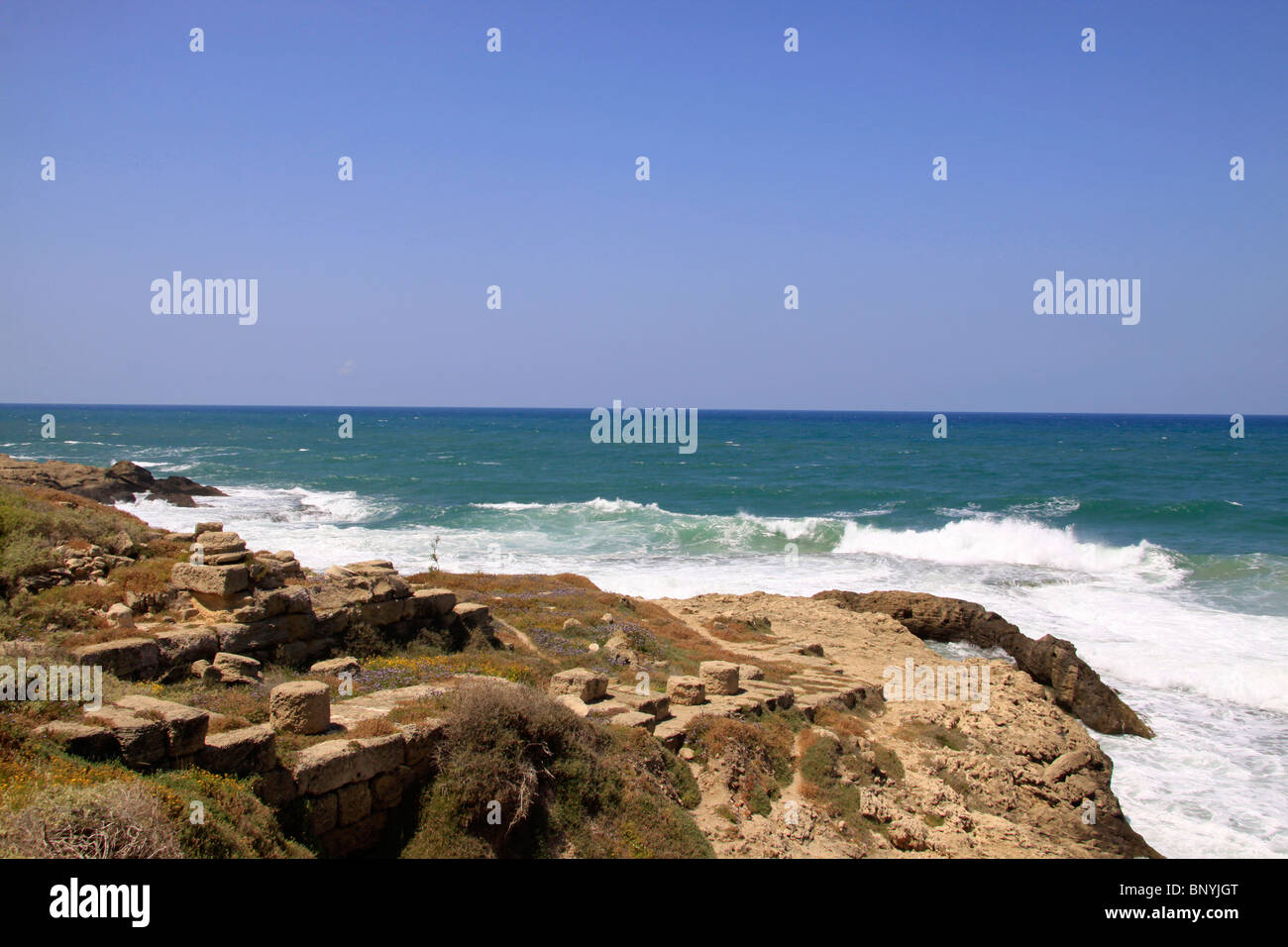 Israel, Carmel Coast, Tel Dor, site of biblical Dor, one of the largest ...