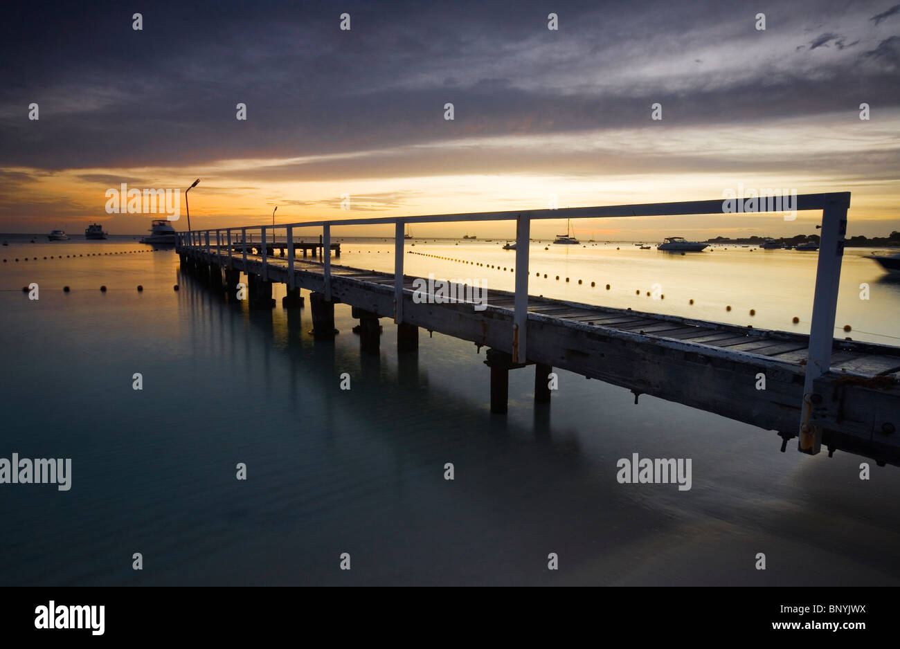 Wooden jetty at Thomson Bay. Rottnest Island, Western Australia ...