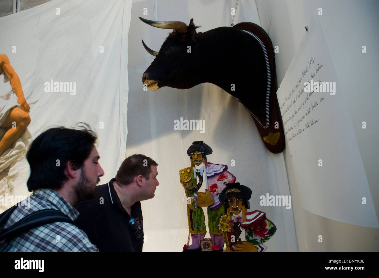 Arles, France, Feria "Bullfighting Festival" Bull Head on Display Stock ...