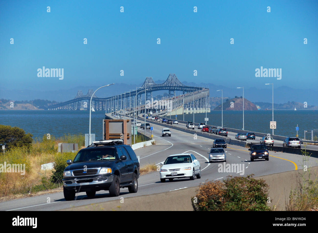 The Richmond San Rafael Bridge seen from San Quentin, CA Stock Photo ...