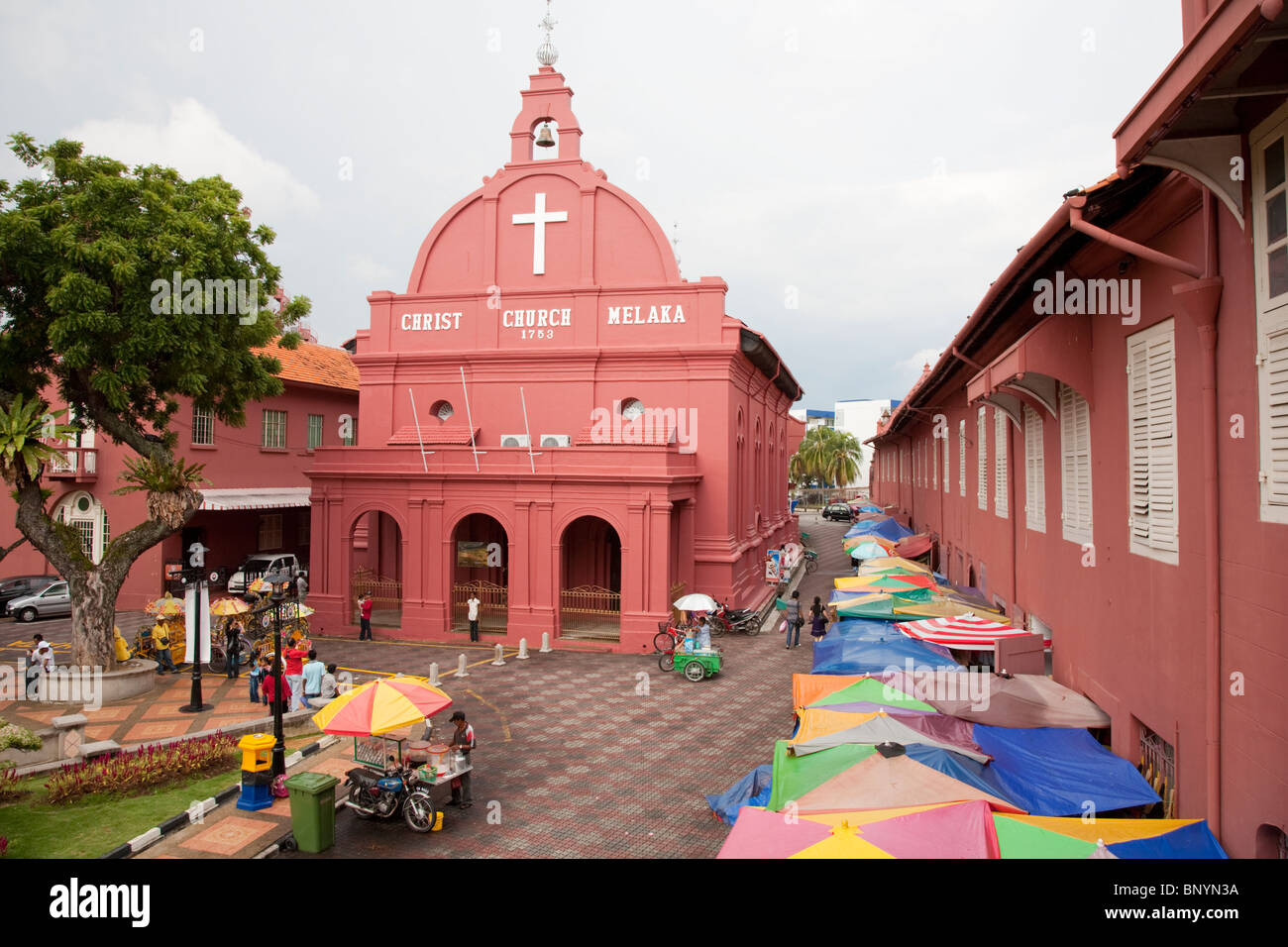 View of Christ Church at the Dutch square in Melaka, Malaysia Stock ...