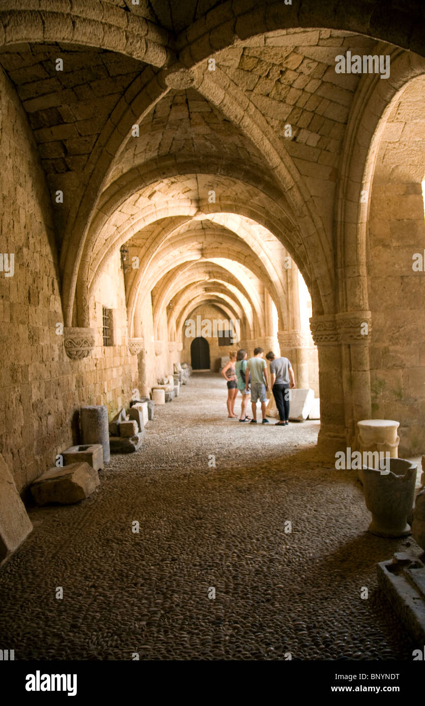Vaulted stone roofing columns, Archaeological museum, Rhodes, Greece ...