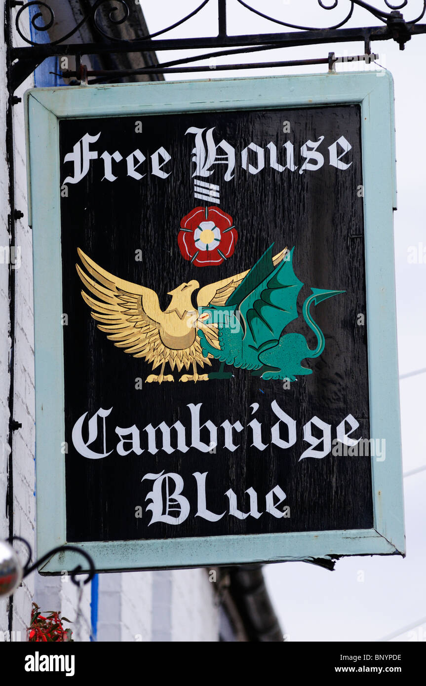 The Cambridge Blue Pub Sign in Gwydir Street, cambridge, England, UK ...
