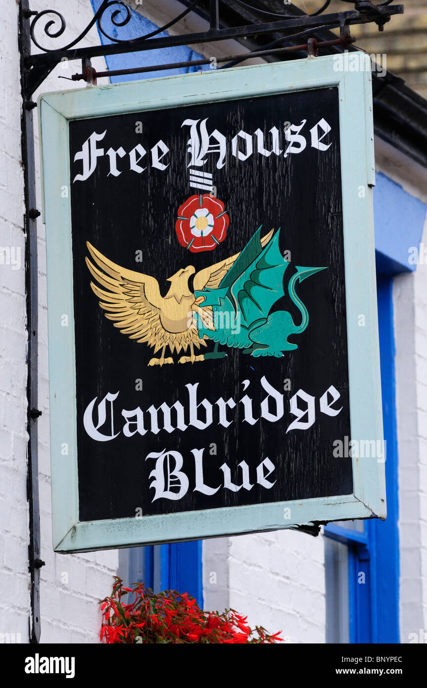The Cambridge Blue Pub Sign, Gwydir Street, Cambridge, England, UK ...