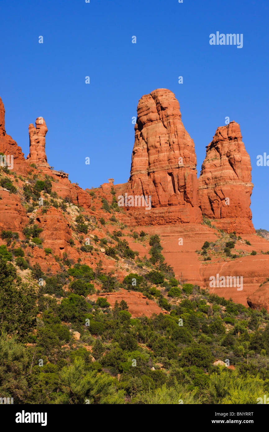 Sedona, Arizona - the Three Nuns, or Nun rocks, seen from the Chapel on ...