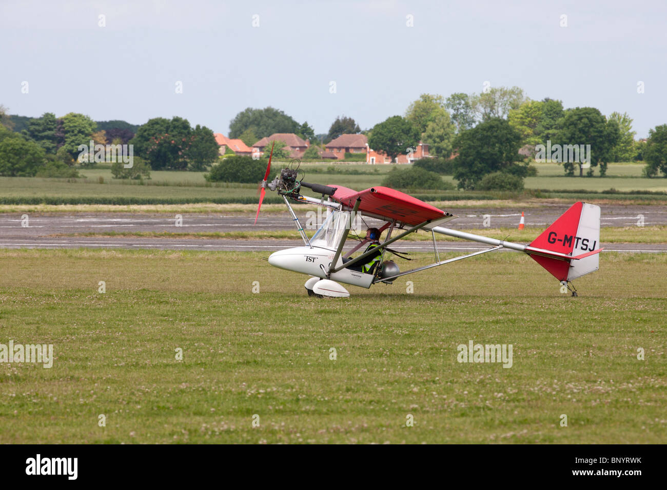 Thruster TST Mk1 G-MTSJ microlight aircraft taxiing at Wickenby ...