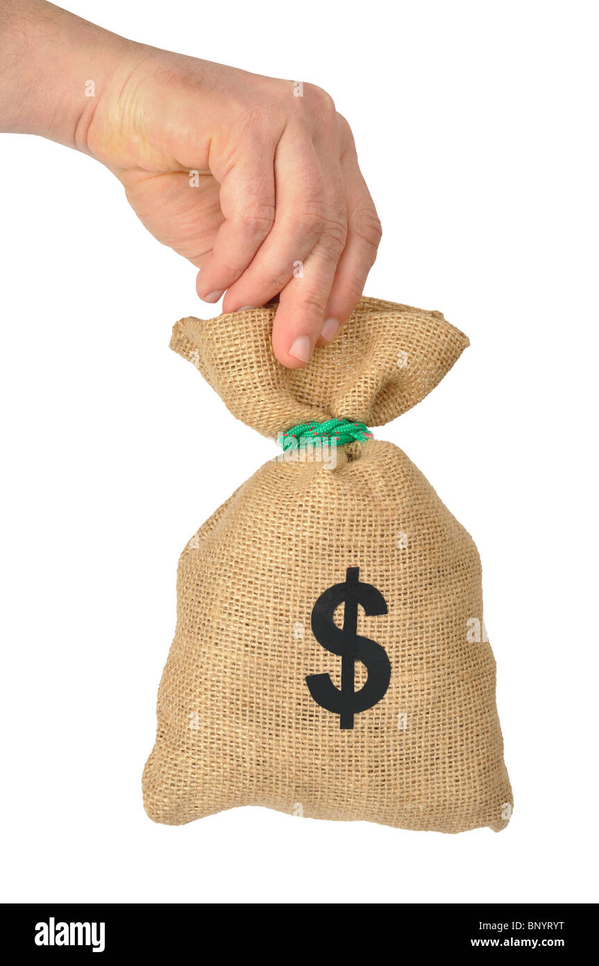 Hand with Bag Stock Photo - Alamy