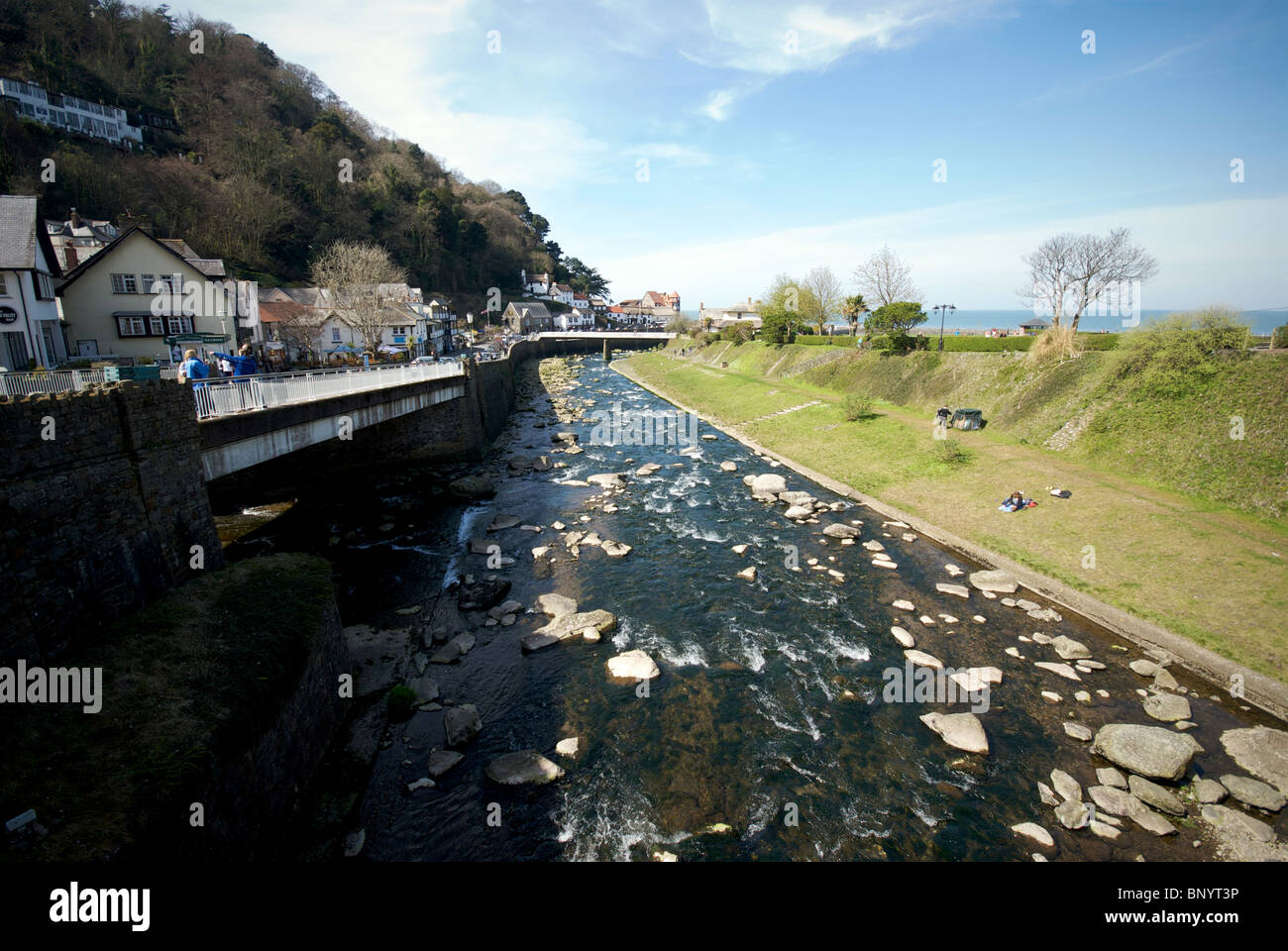 Lynmouth Devon UK Harbor Harbour Quay River Lyn Stock Photo - Alamy