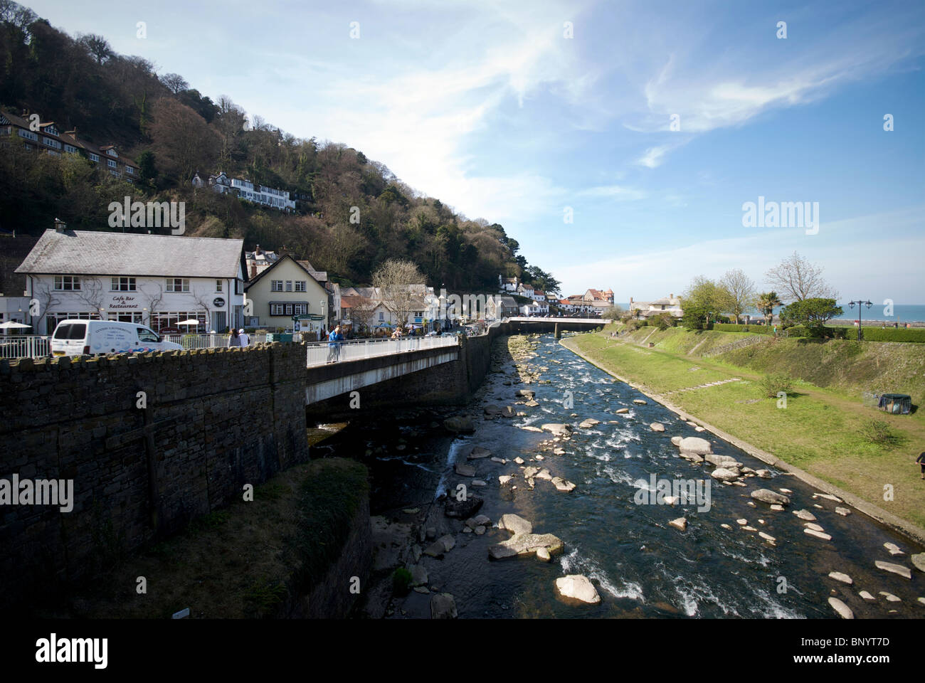 Lynmouth Devon UK Harbor Harbour Quay River Lyn Stock Photo - Alamy