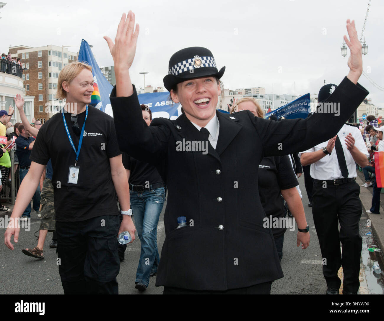 UNITED KINGDOM, ENGLAND - The Police in the parade at Brighton Pride ...