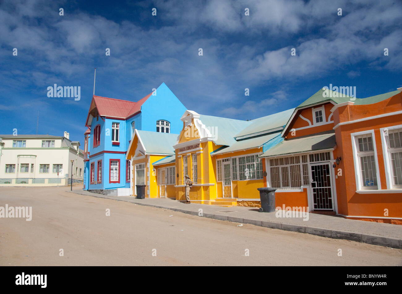 Africa, Namibia, Luderitz. Colorful German style houses along Berg ...