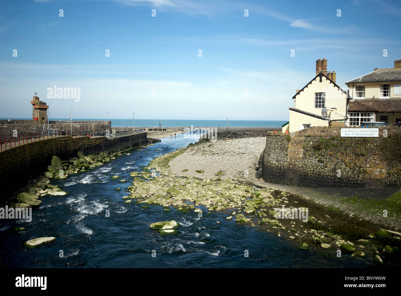Lynmouth Devon UK Harbor Harbour Quay River Lyn Stock Photo - Alamy