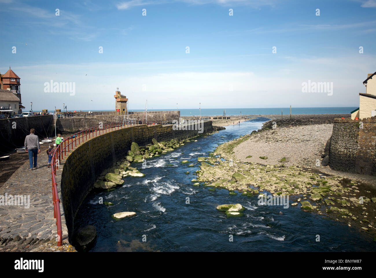 Lynmouth Devon UK Harbor Harbour Quay River Lyn Stock Photo - Alamy