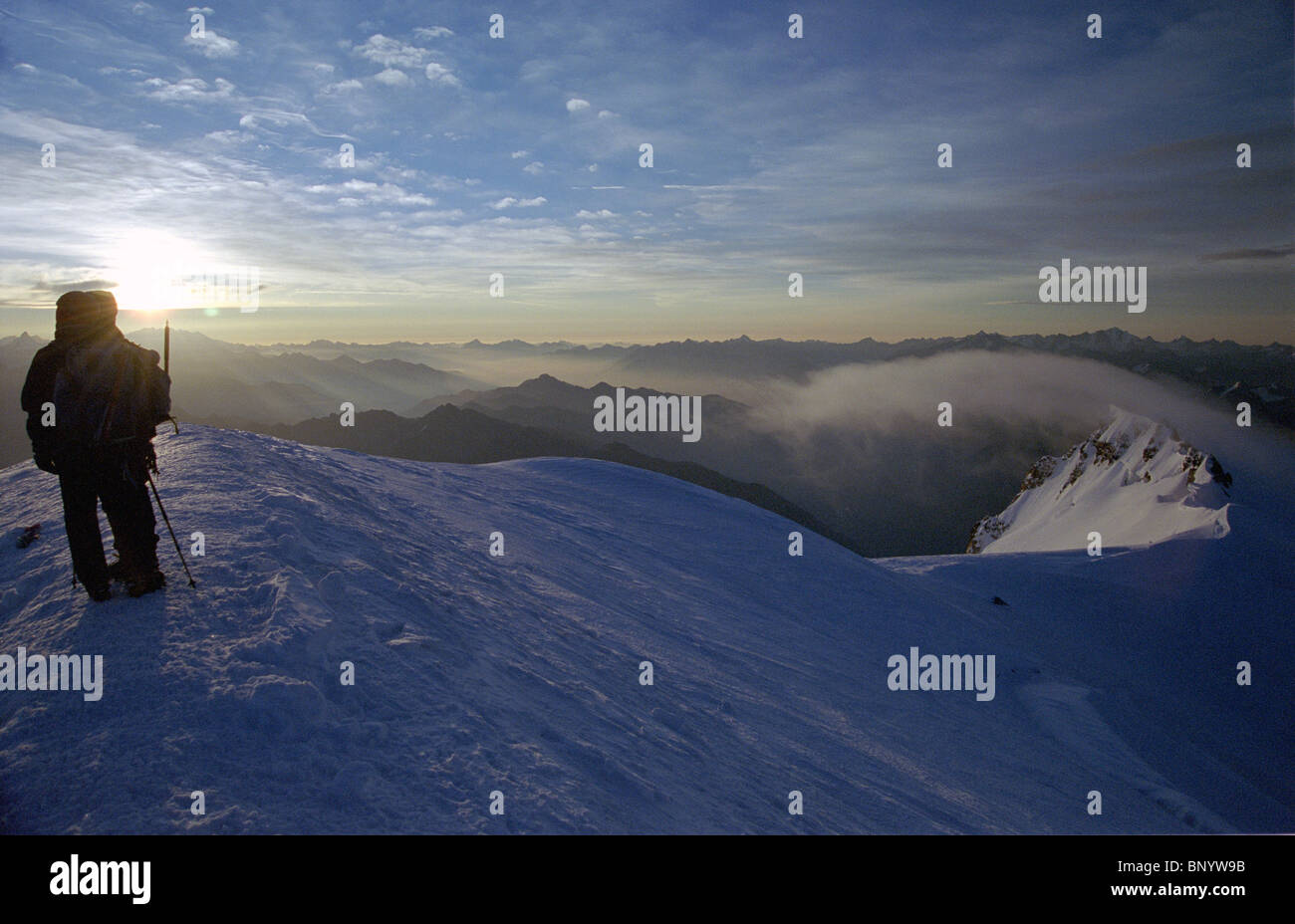 Mont Blanc Summit Sunrise Stock Photo - Alamy