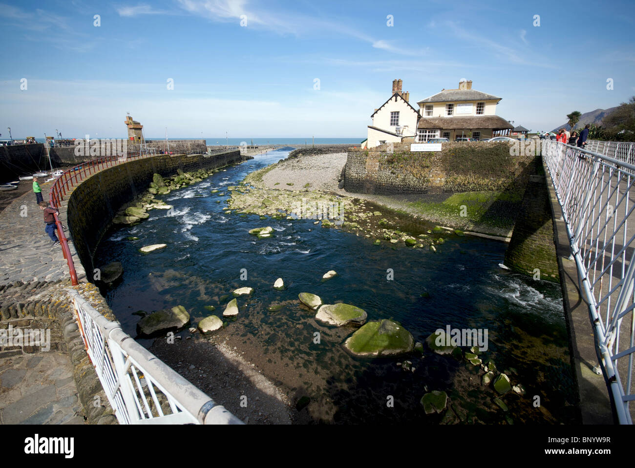 Lynmouth Devon UK Harbor Harbour Quay River Lyn Stock Photo - Alamy