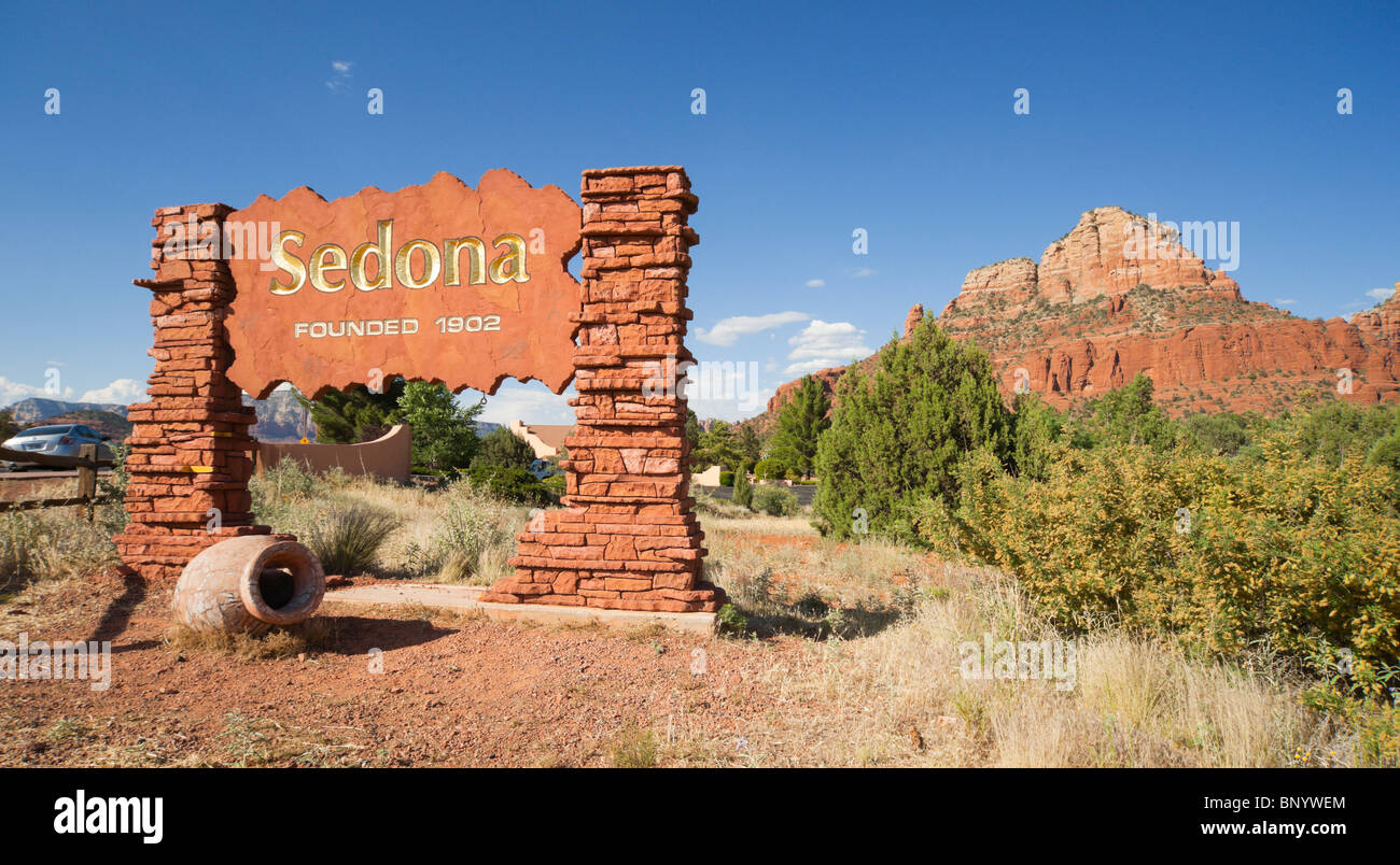 Sedona, Arizona - Sedona City limits sign entering from south on 179 ...