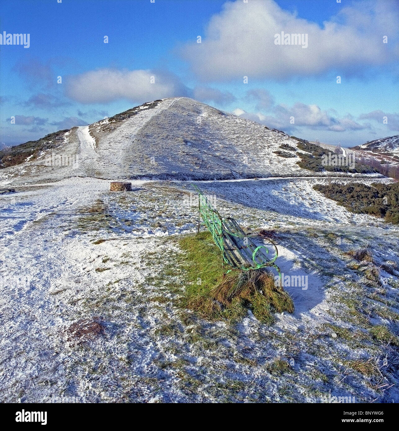 Sugarloaf Hill, Malvern Hills in the Snow, Worcestershire, England, UK ...