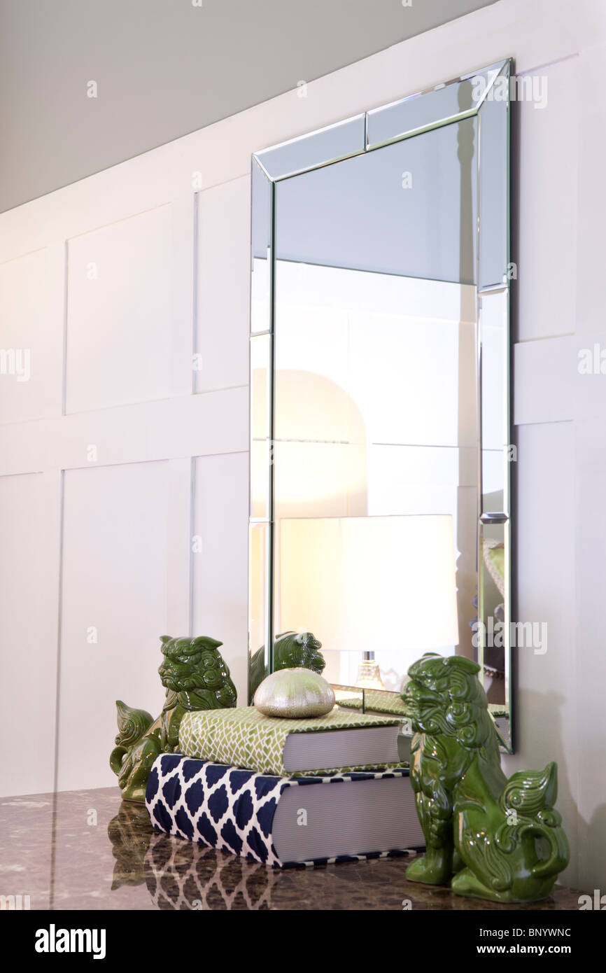 Mirror and books Stock Photo - Alamy