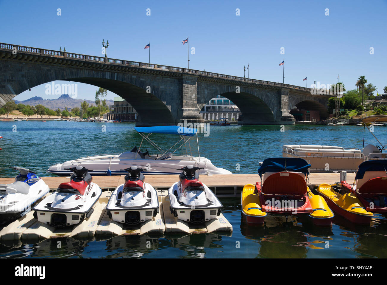 Lake Havasu City Arizona - London Bridge area. Recreational boats for ...