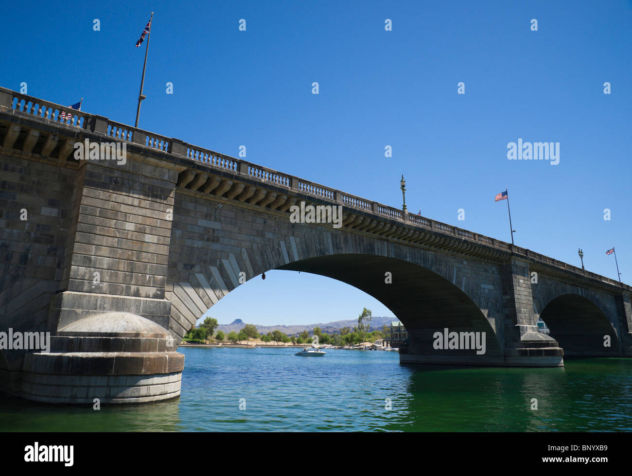 Lake Havasu City Arizona - London Bridge area. London Bridge seen from ...