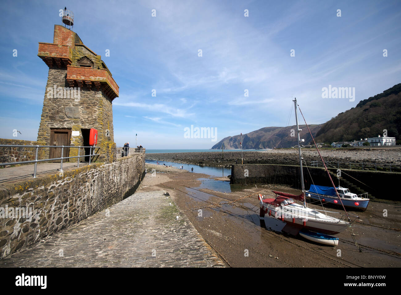 Lynmouth Devon UK Harbor Harbour Quay River Lyn Stock Photo - Alamy