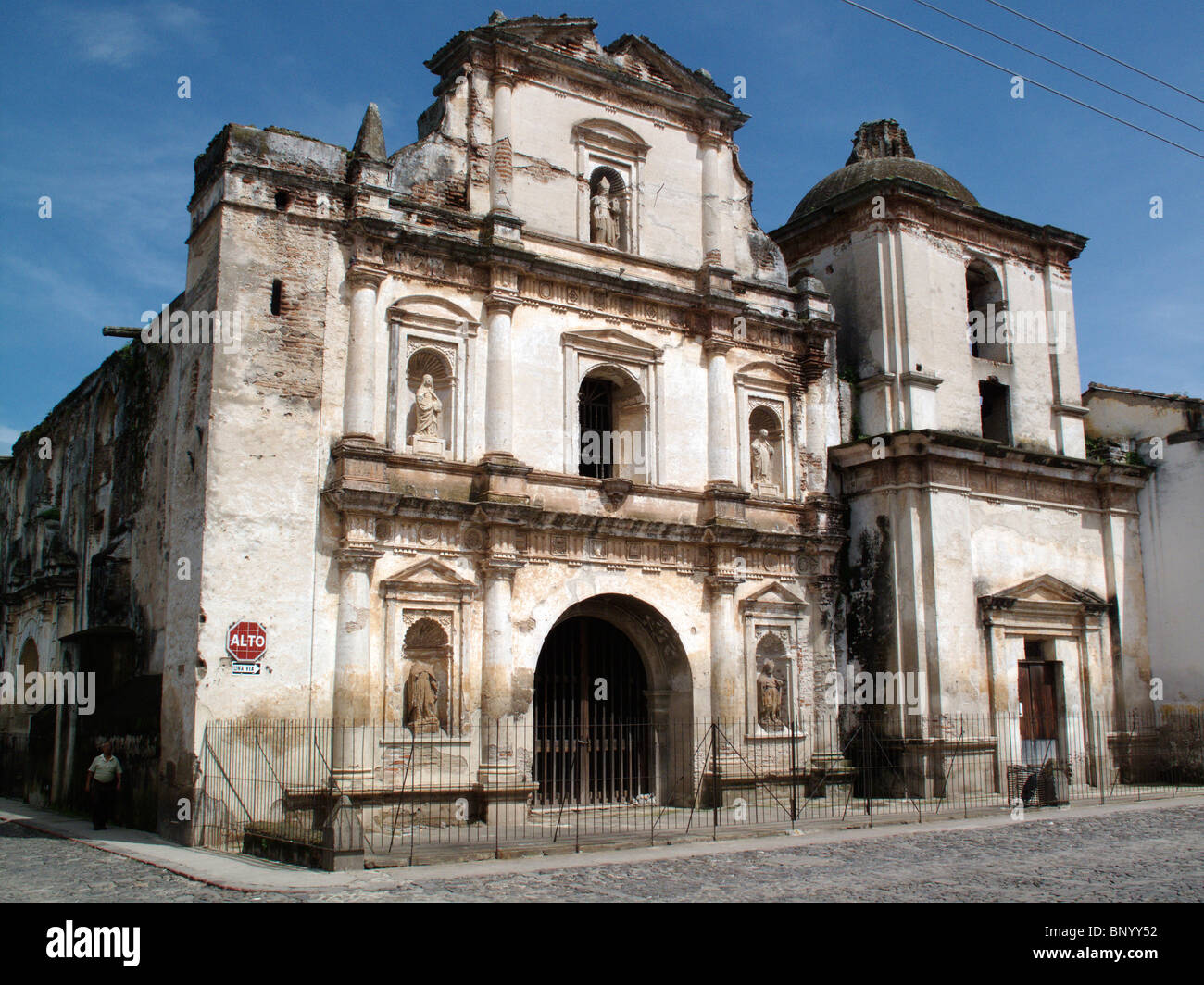 San Agustin church in Antigua near Guatemala City in Guatemala Stock ...