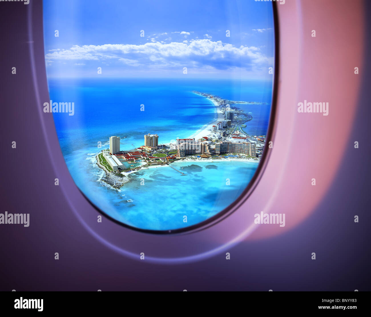 beautiful sea view from the window of plane Stock Photo - Alamy