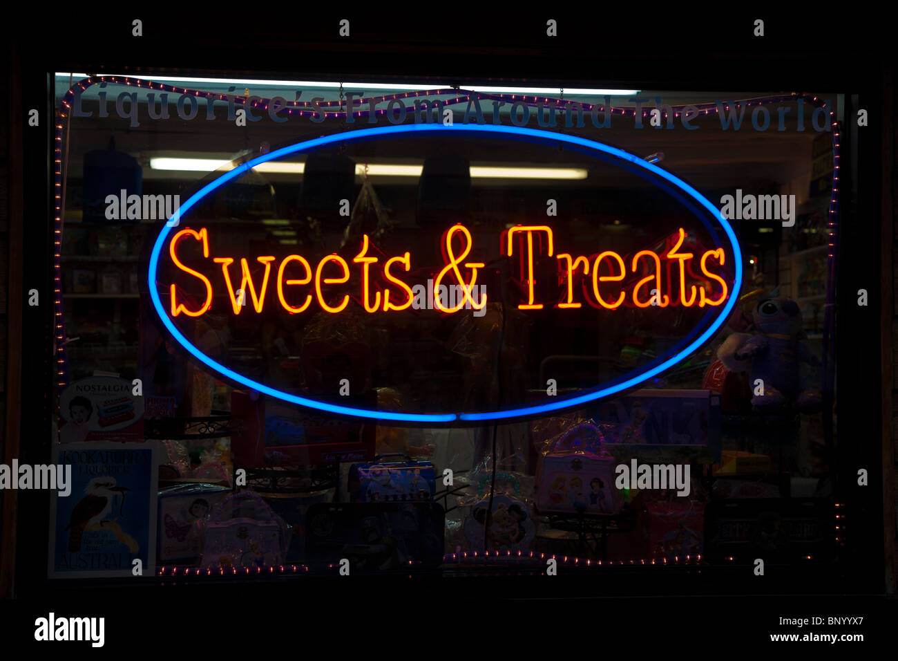 Neon advertisement in neon light hi-res stock photography and images ...