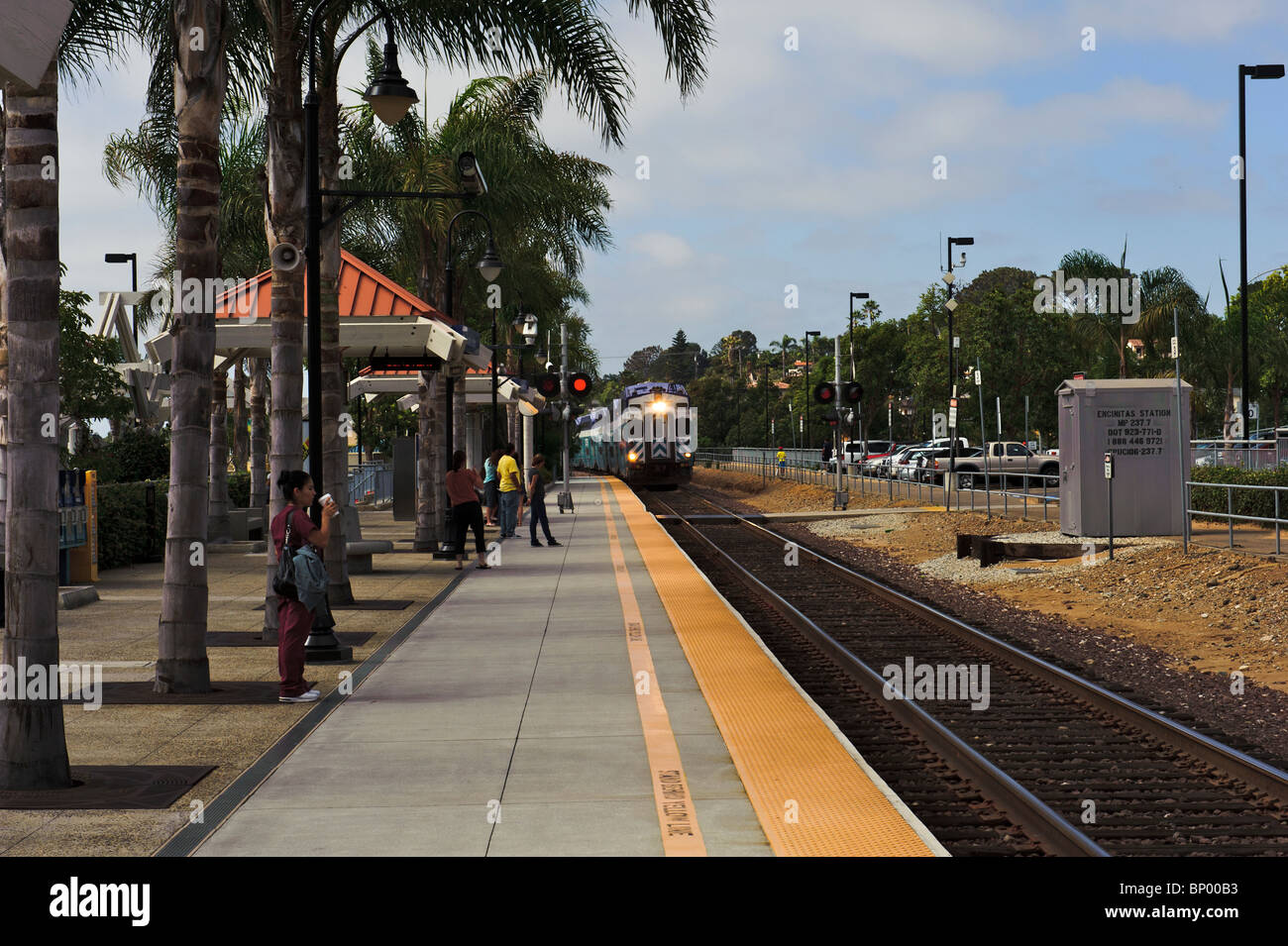 Encinitas, California, commuter train station Stock Photo - Alamy