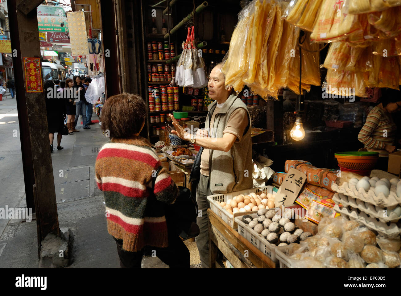 Kwan Moon-chui, who operates the Wing Woo grocery and preserved-food ...
