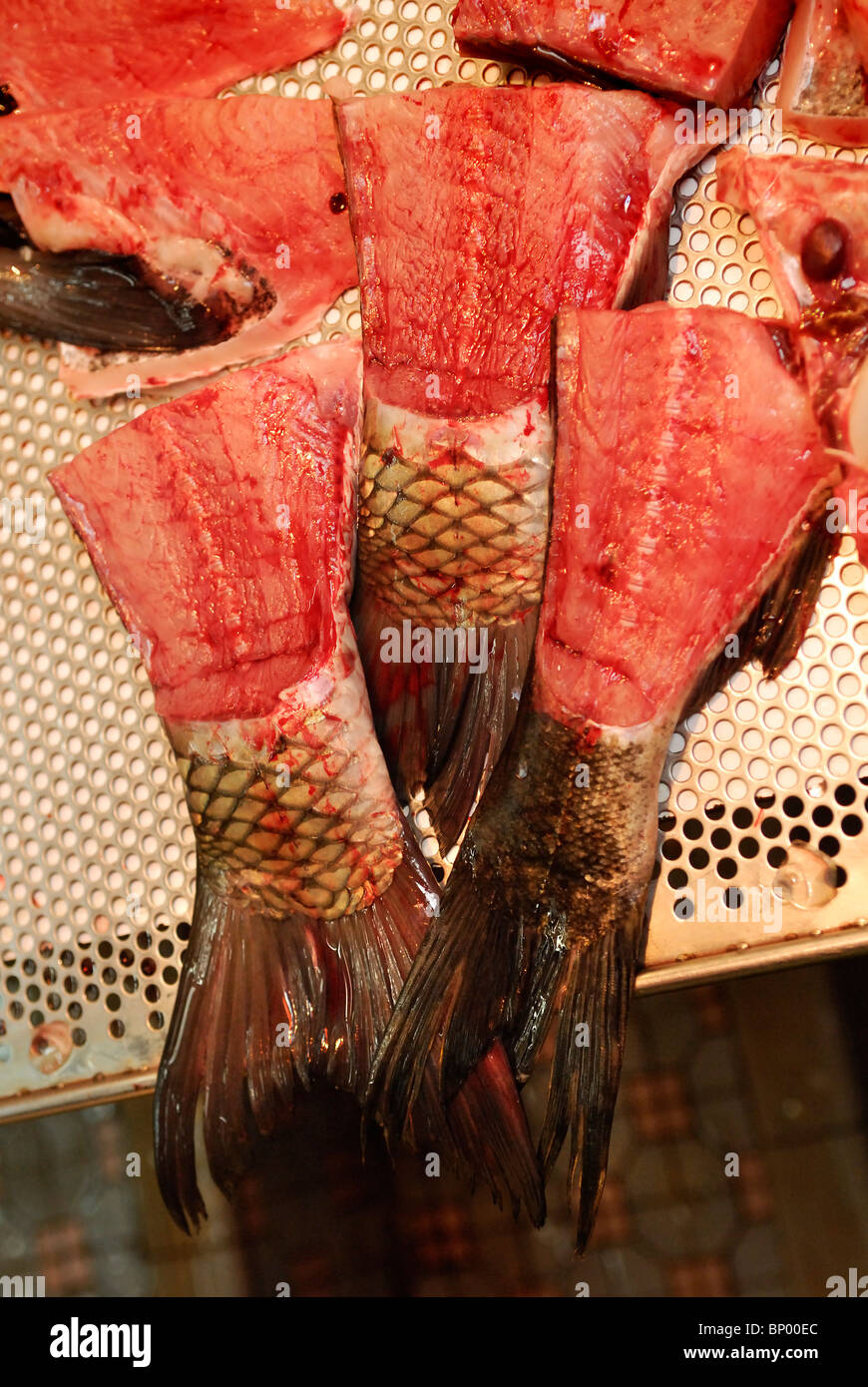 Fresh fish in the Graham Street market area in old Hong Kong Stock ...