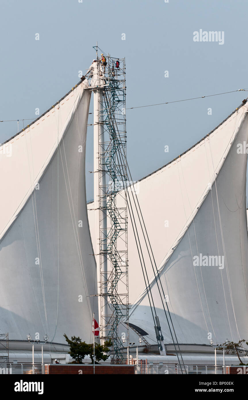 Construction has begun to replace the iconic Teflon-coated fiberglass ...