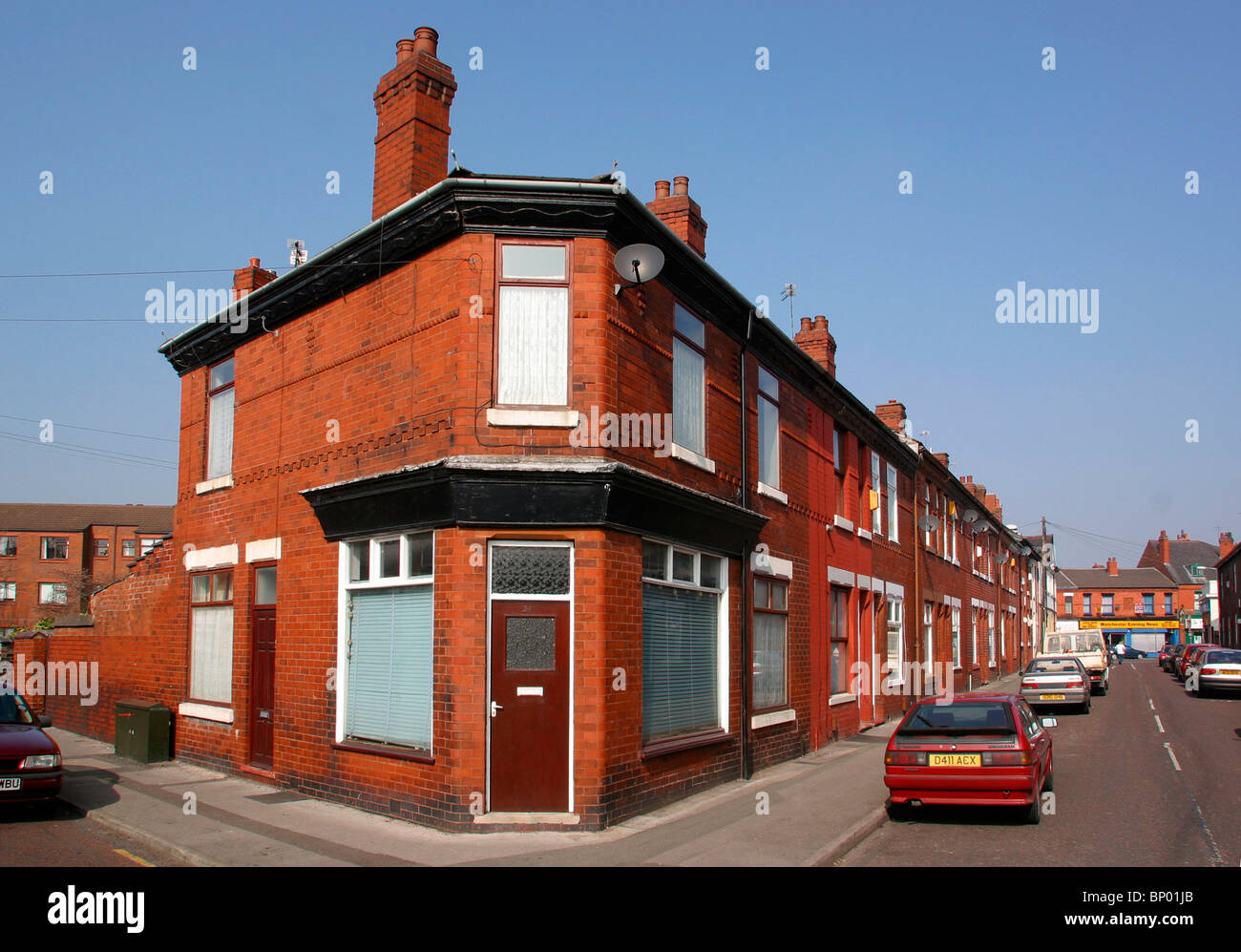 UK, England, Cheshire, Stockport, Reddish, terraced housing, old ...