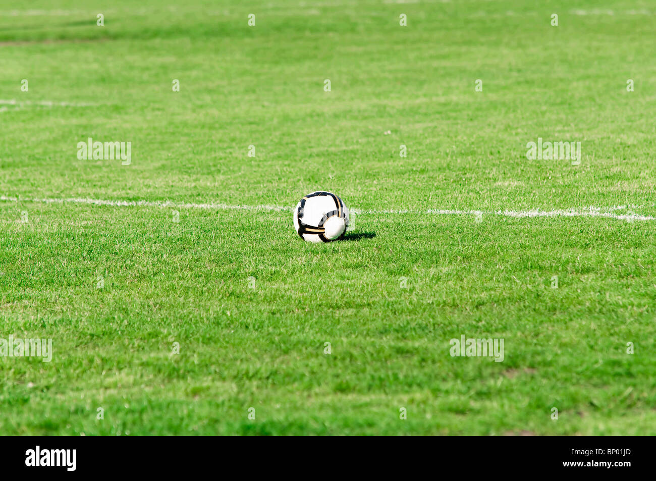 ball on soccer field Stock Photo - Alamy