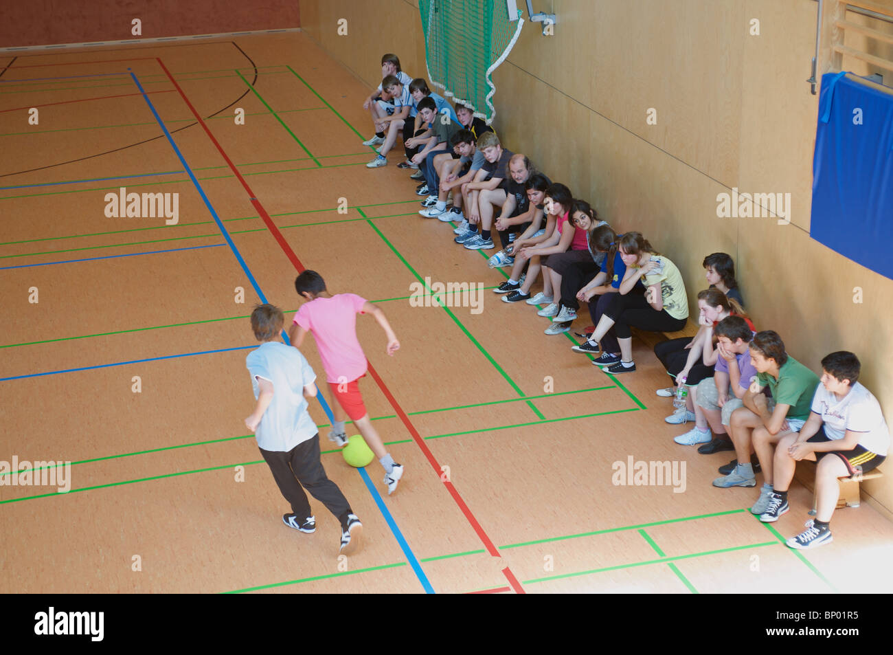 Physical education lesson, Hann, North Rhine-Westphalia, Germany Stock ...