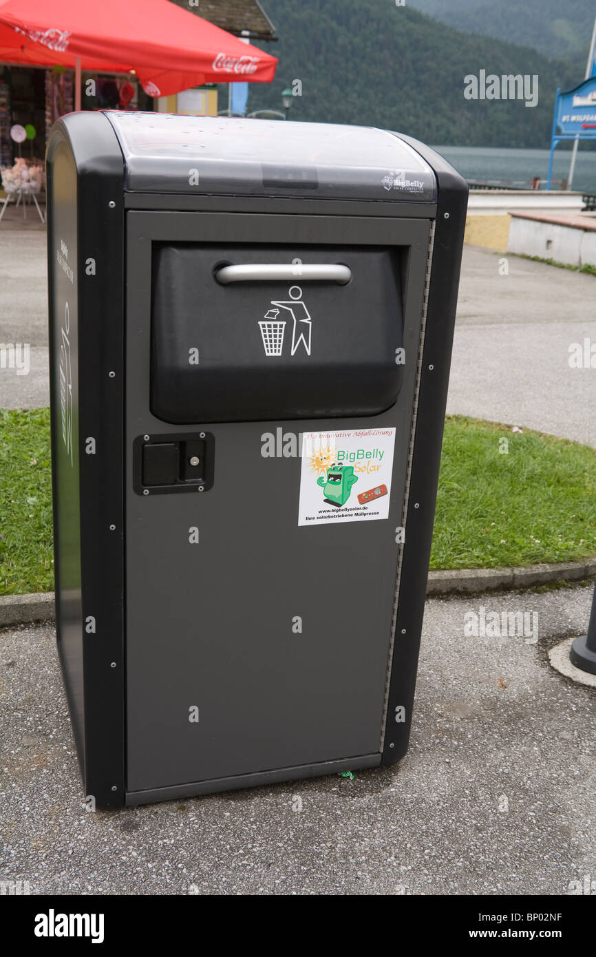 Europe Big Belly Solar powered litter compactor Stock Photo - Alamy
